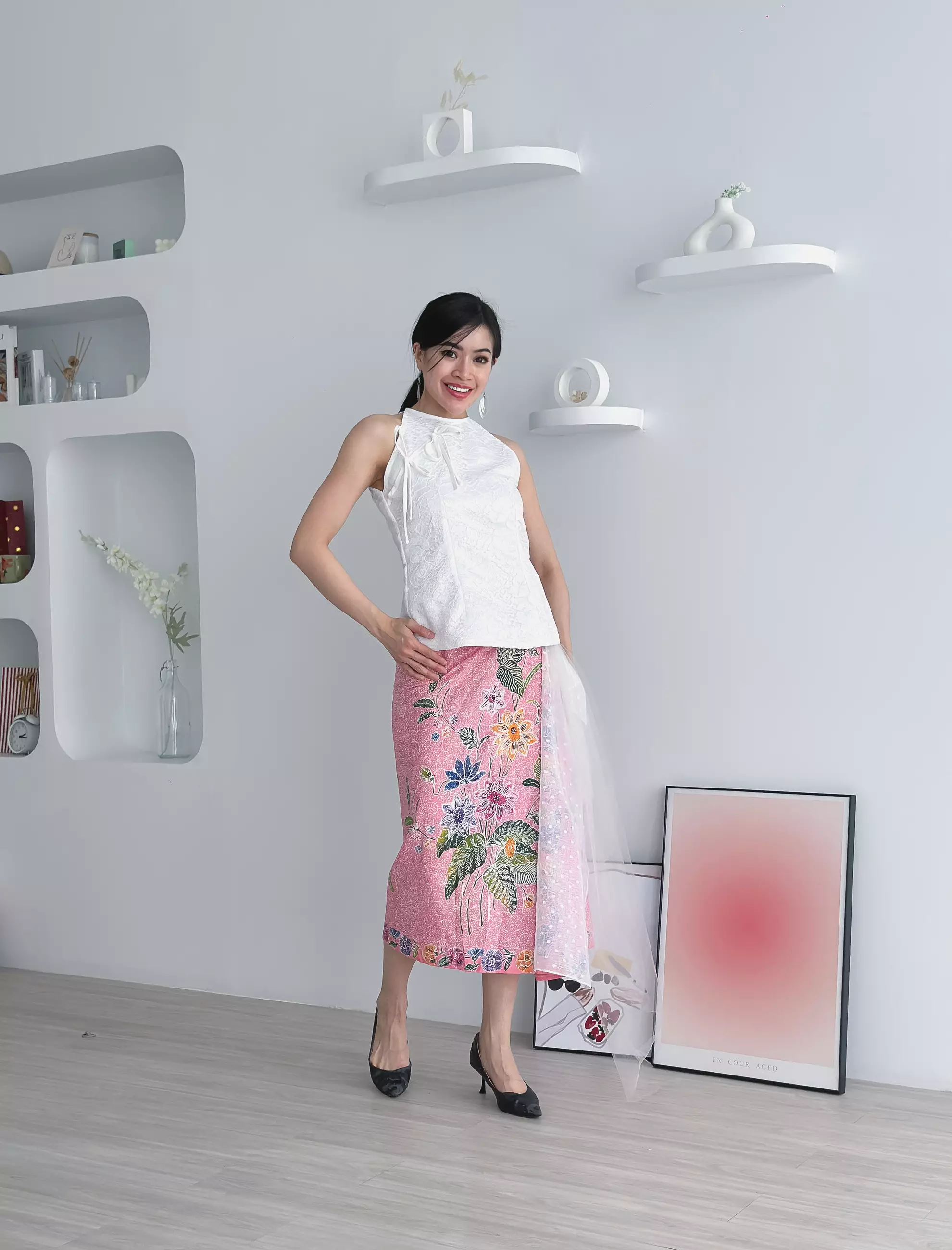 Jual DhieVine Batik Indira Encim Pink Lace Sarong Original 2025 ...