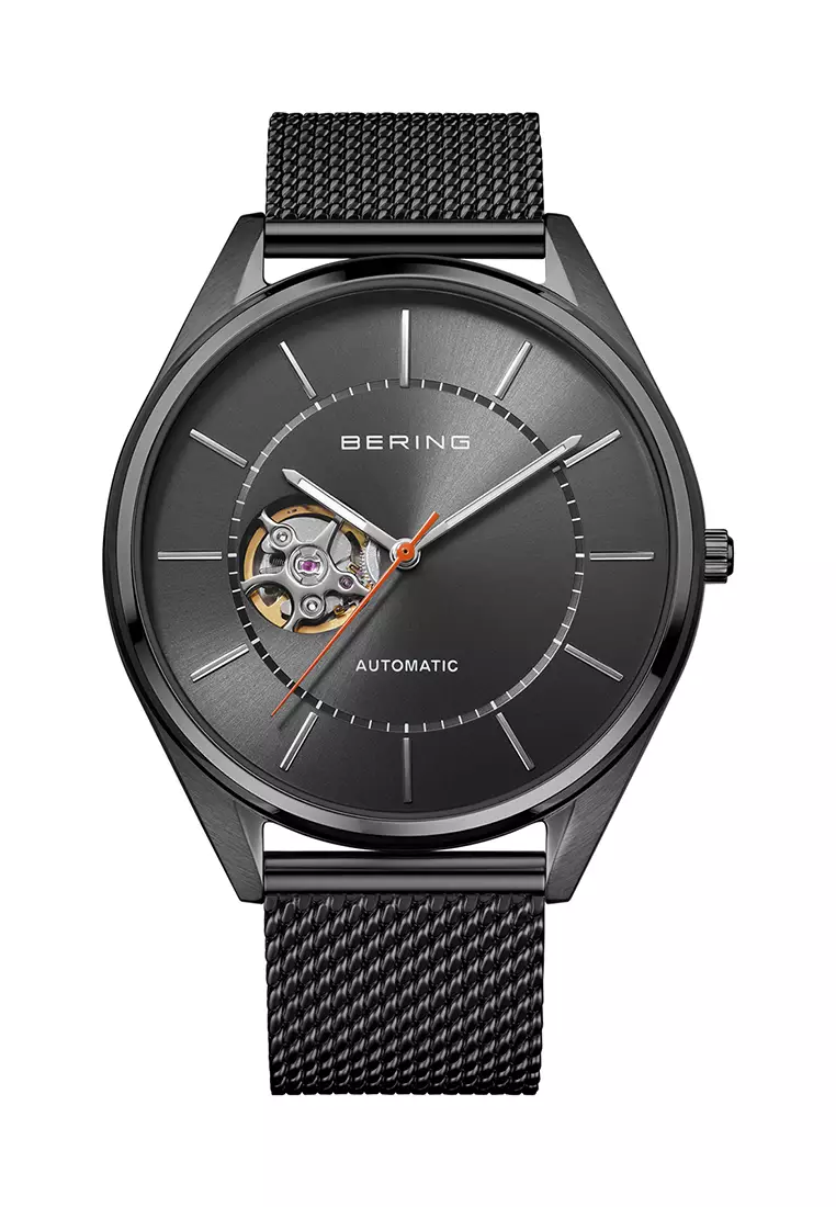 Buy Bering Time Men's Grey Steel Mesh Bracelet and Grey Dial Automatic ...
