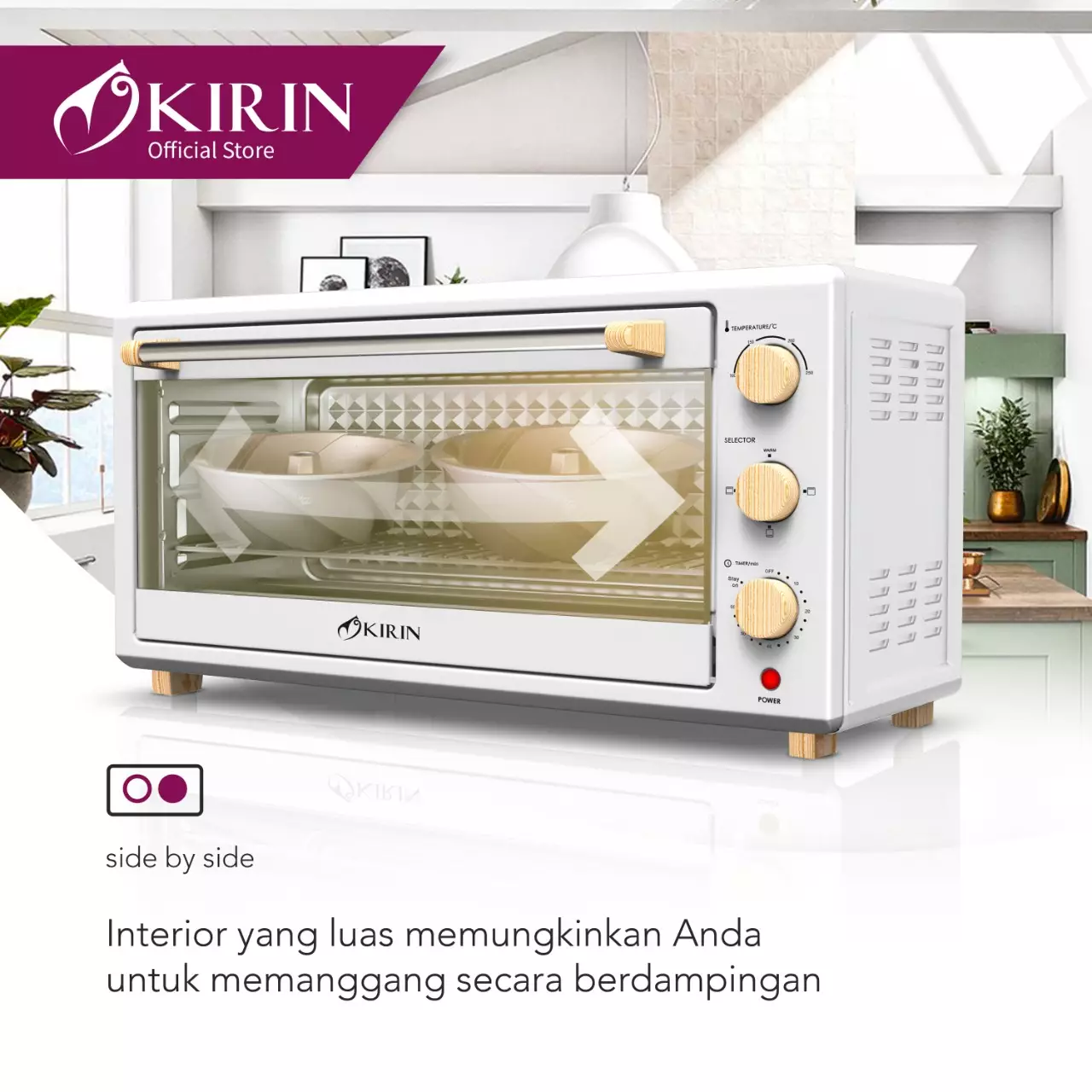Jual Kirin Kirin Beauty Oven 35 Liter KBO - 350WB / Oven Listrik/ Pemanggang - White Original ...