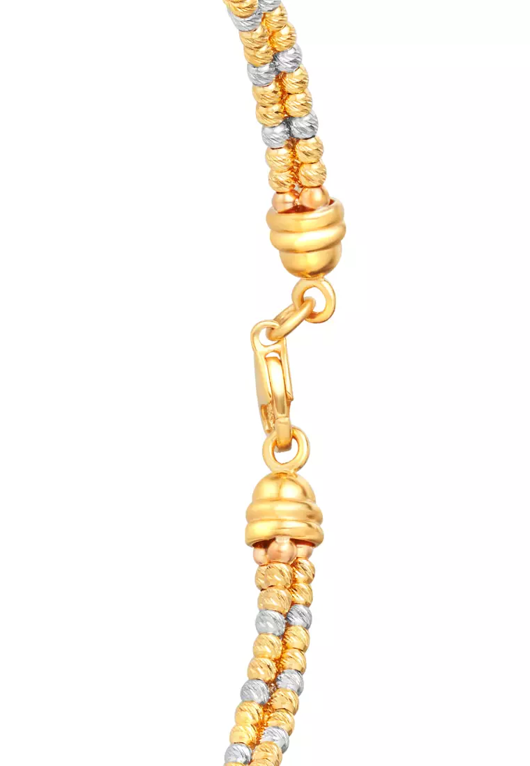 Buy TOMEI TOMEI Lusso Italia Dual-Tone Balls Bangle, Yellow Gold 916 ...