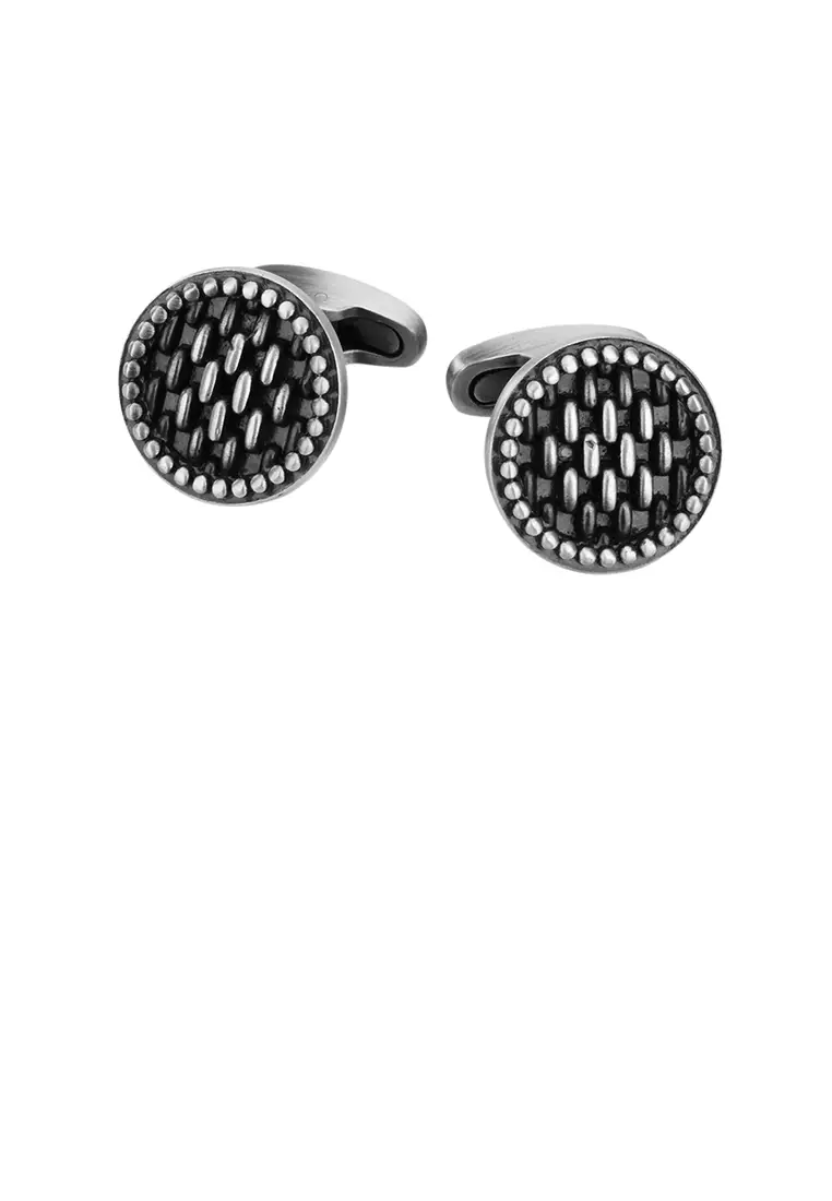 Buy Mooclife Vintage Elegant Geometric Textured Round Cufflinks 2025 ...