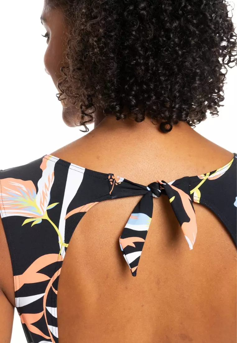 Buy Roxy Roxy Hibiscus Wave One Piece Swimsuit Anthracite Hibiscus
