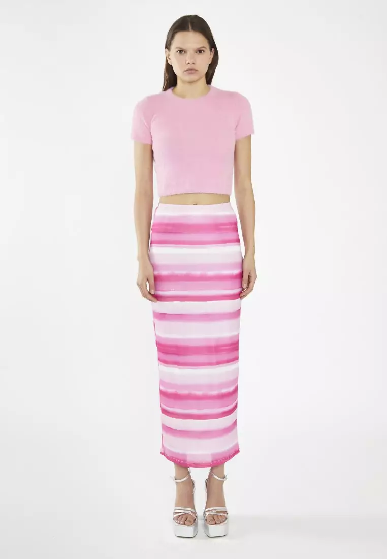 Buy Glamorous Candy Pink Short Sleeve Knitted Top Online | ZALORA Malaysia
