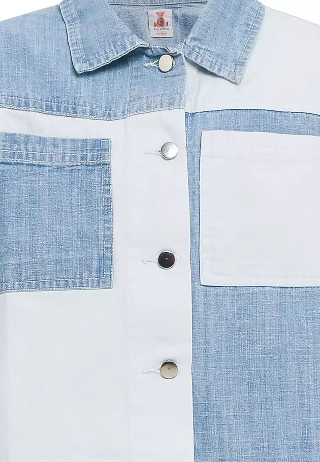 Jual Tiny Button Unisex Combine Denim Jacket Original 2025 | ZALORA ...