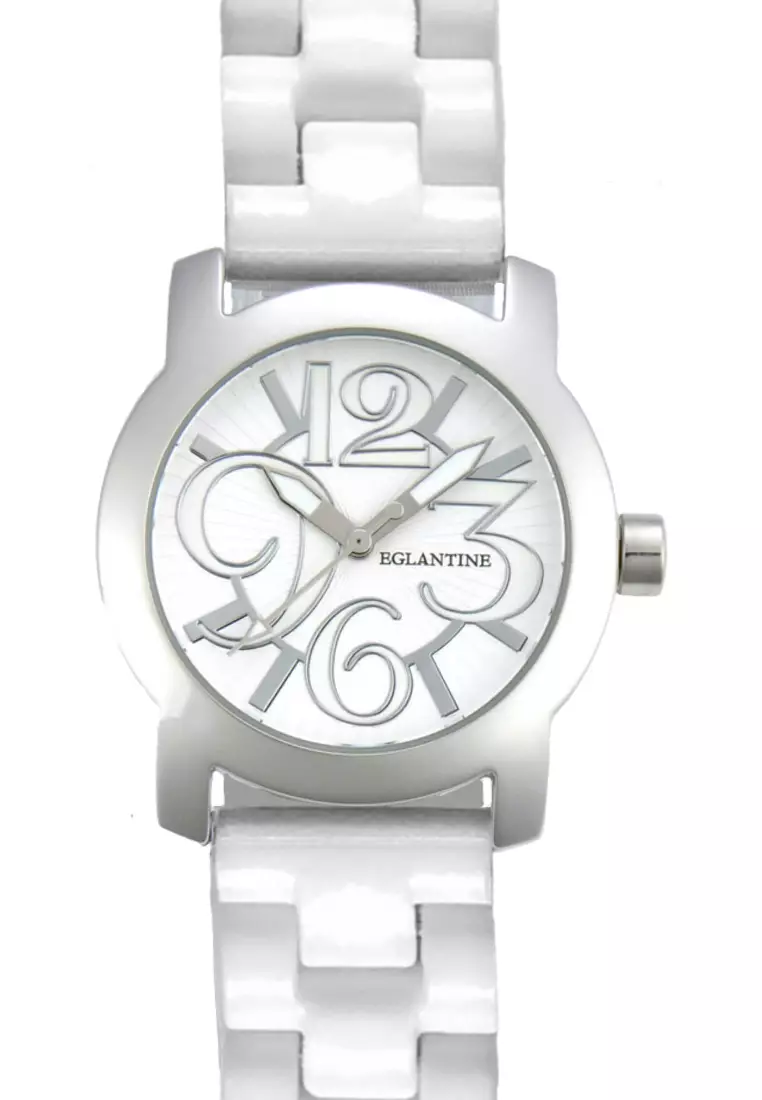 Buy EGLANTINE EGLANTINE® Sara Steel quartz Watch on White Ceramic ...