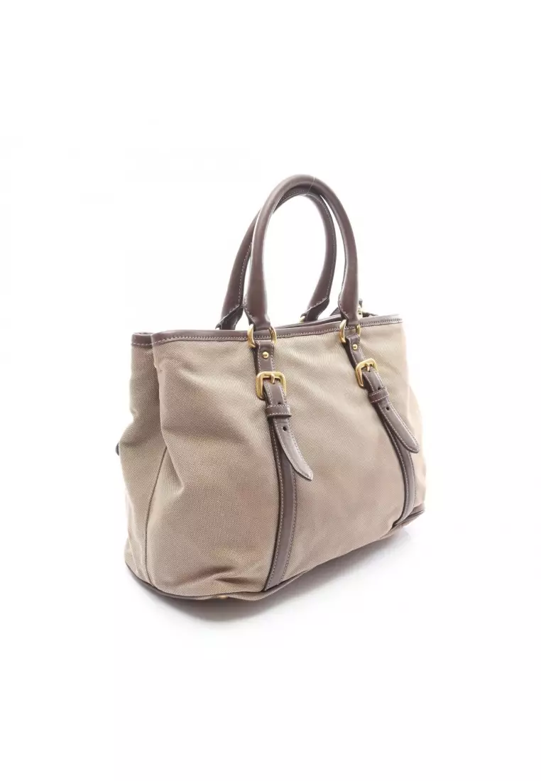 Buy Prada Pre-Loved Prada LOGO JACQUARD logo jacquard Handbag canvas ...