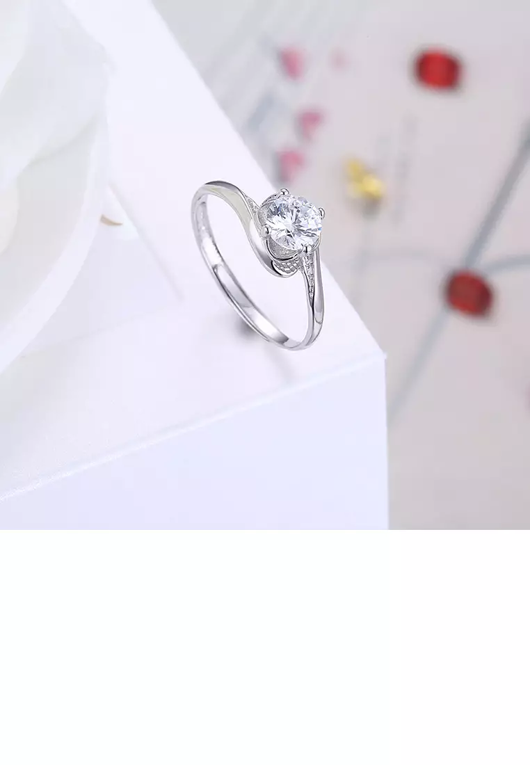 Zafiti 925 Sterling Silver Fashion Simple Round Cubic Zircon Adjustable Ring 2025 | Buy Zafiti ...