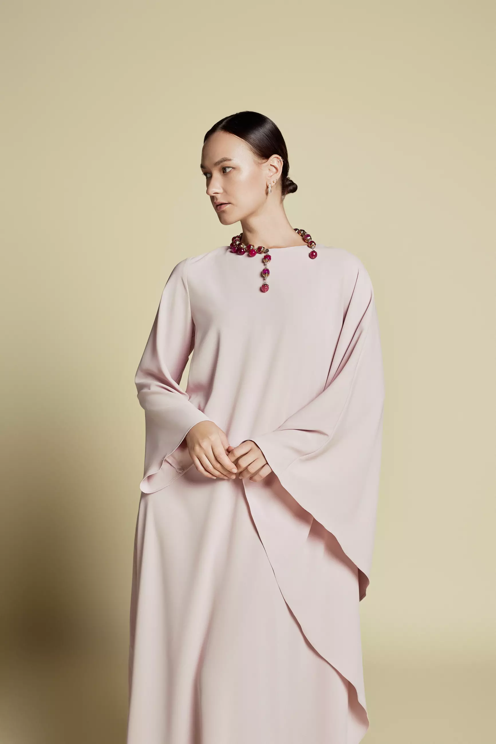 Jual Demure & Co DEMURE&CO - Asymmetrical Kaftan in Crepe de Chine Baby ...