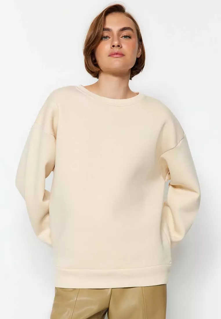 Buy Trendyol Oversized Fleece Inner Sweatshirt Online | ZALORA Malaysia