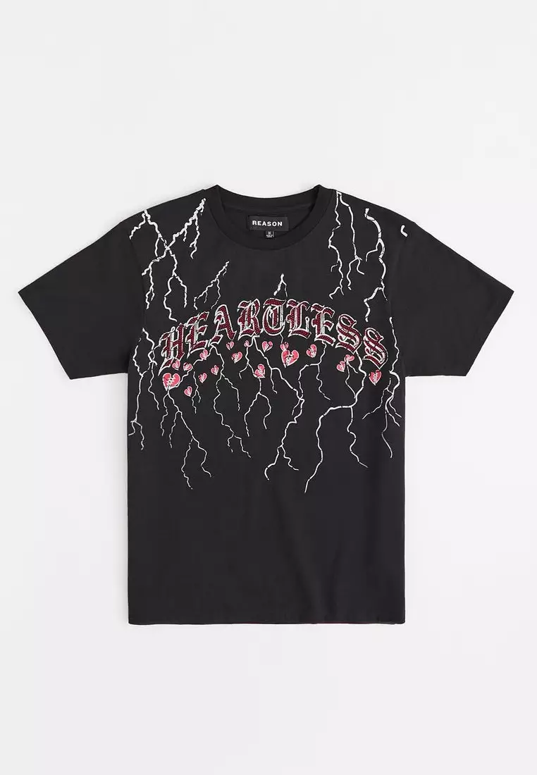 Buy REASON NYC Streetwear - Heartless Short Sleeves Tee - Black Online ...