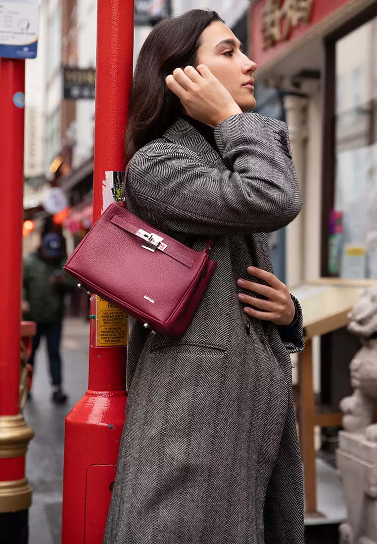 Buy RABEANCO SAOIRSE Soft Structural Belt Tote II Mini - Burgundy 2026 ...