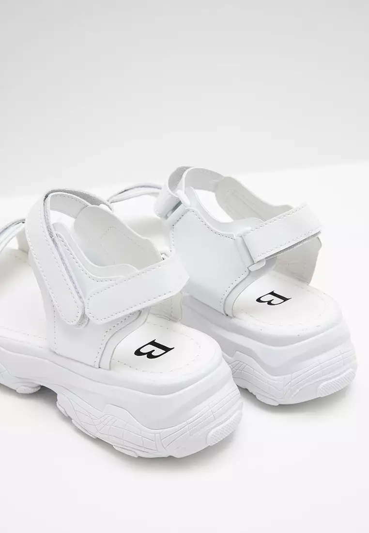Jual Berrybenka Label Sofia Micca Platform Sandal White Original 2023 ...