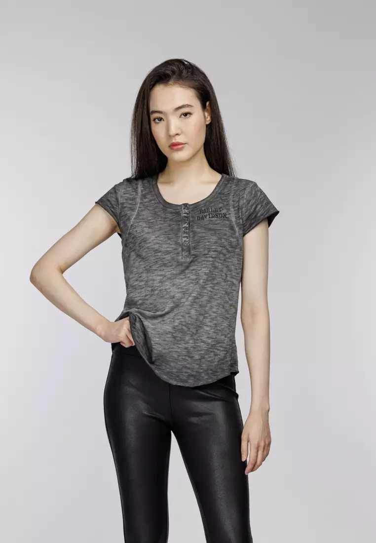 Jual Harley Davidson Harley-Davidson Cavalry Short Sleeve Henley ...