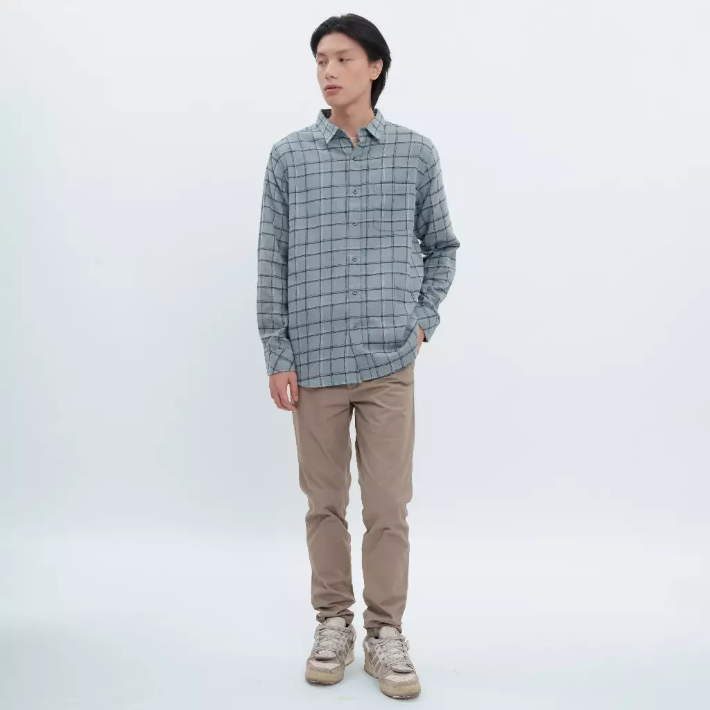 Jual M231 M231 Kemeja Pria Flannel Panjang Biru 0294 Original 2024 ...
