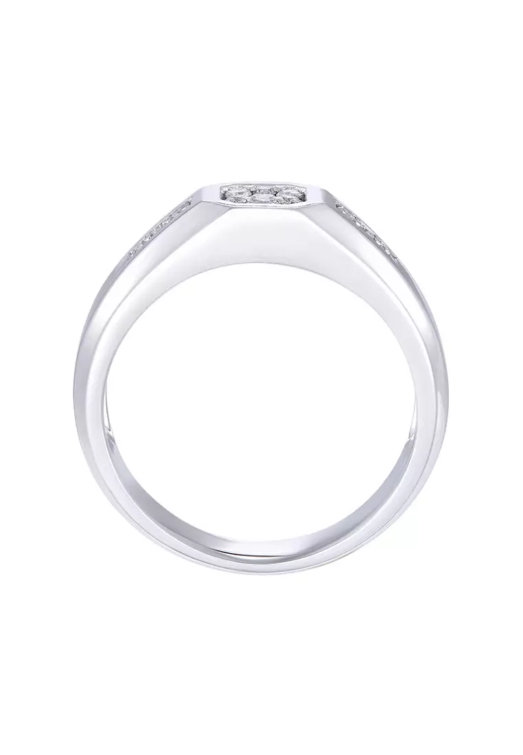 Buy HABIB HABIB Flush Diamond Men's Ring in 925 Silver Palladium ...