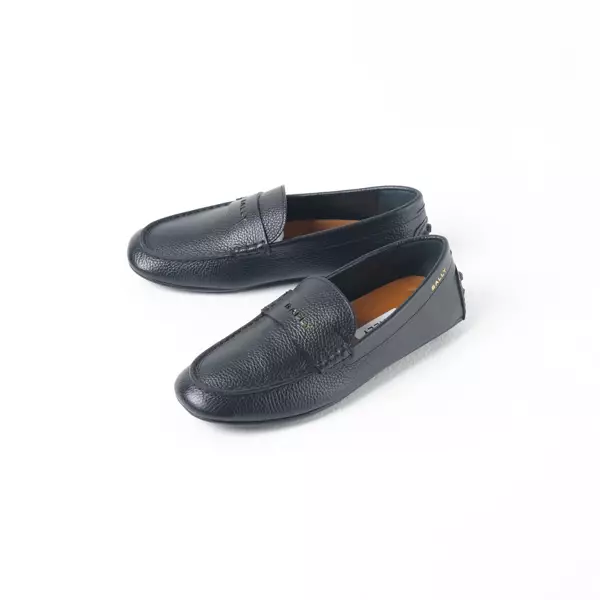 Jual Bally Sepatu BALLY KELYS GRAINED LEATHER ALL BLACK LOAFER 100% ...