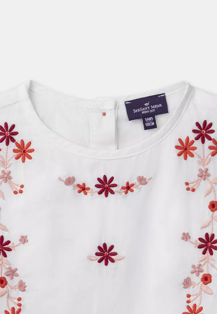 Buy Sergent Major White Embroidered Blouse 2025 Online | ZALORA