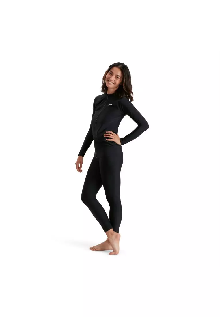 Speedo ECO ENDURABRITE LADIES' ESSENTIAL ZIP FRONT LONG SLEEVE RASH TOP ...