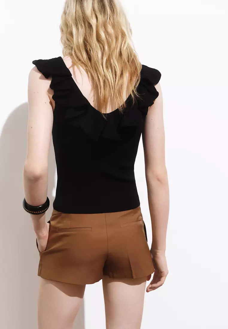 Buy Mango Ruffle Knit Top 2026 Online | ZALORA