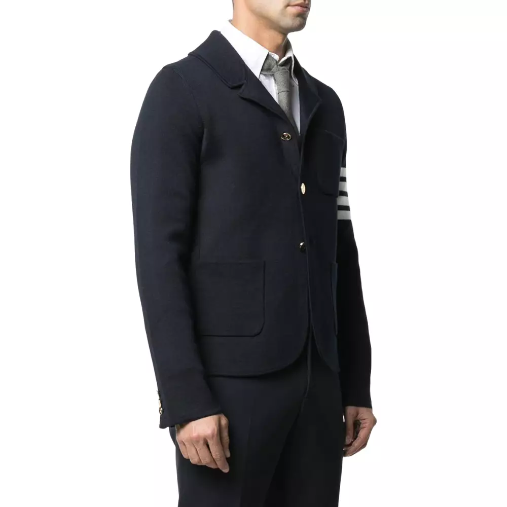 Jual Thom Browne 4-Bar Wool Sport Coat Navy Original 2025 | ZALORA ...