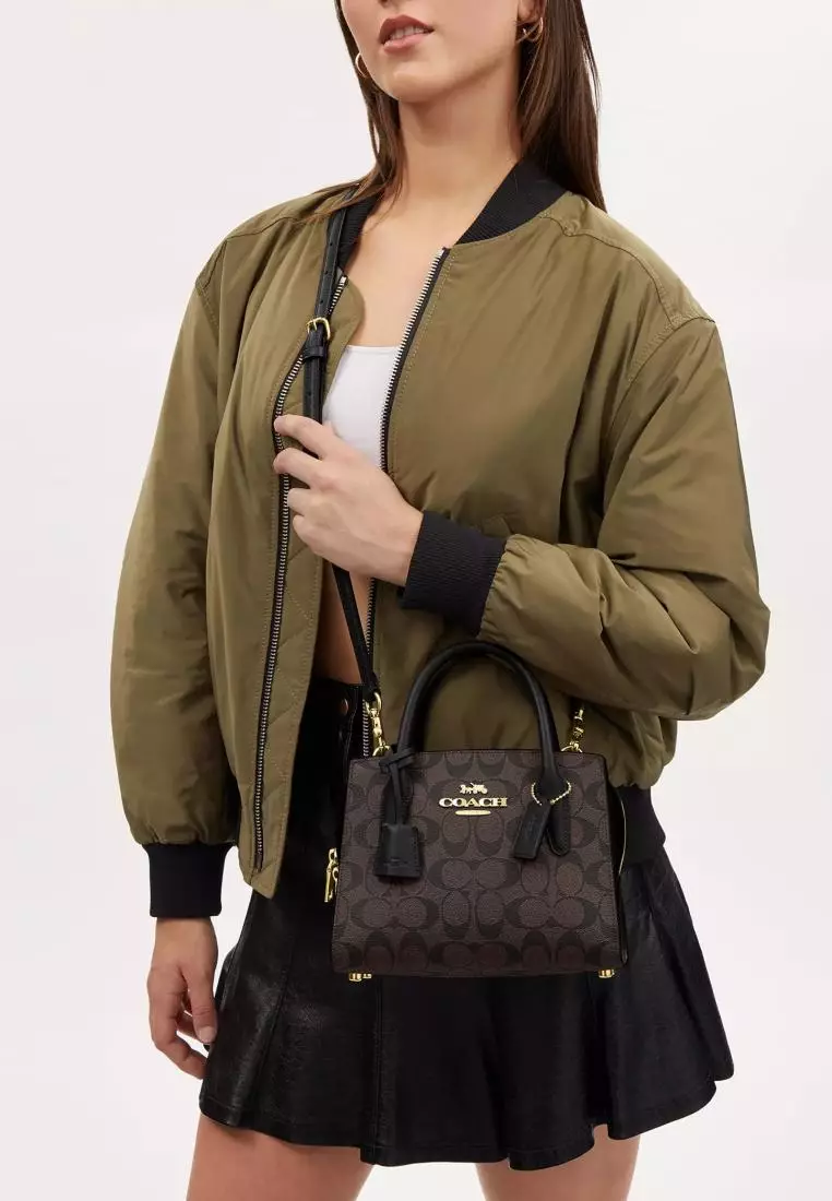 Jual Coach Coach Andrea Carryall In Signature Canvas Brown Black ...