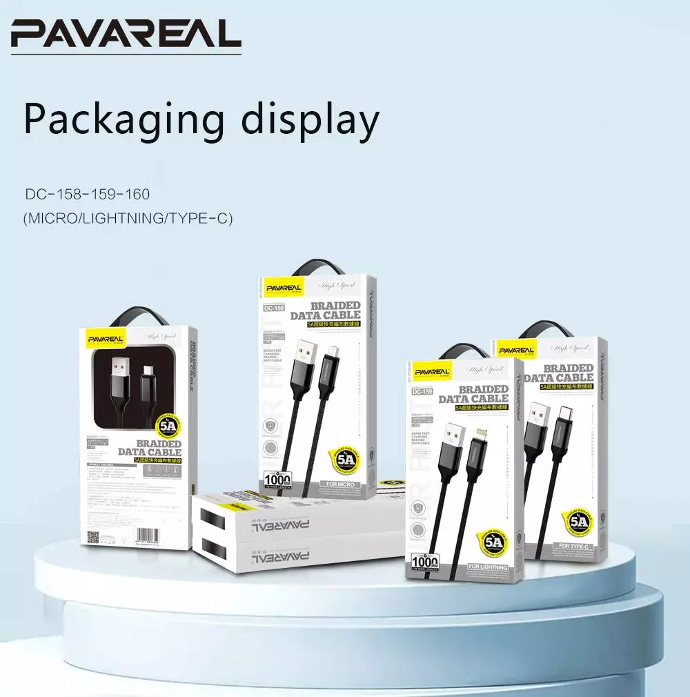 Buy PAVAREAL PAVAREAL DC160 Super Fast Charging Cable Nylon Braided ...