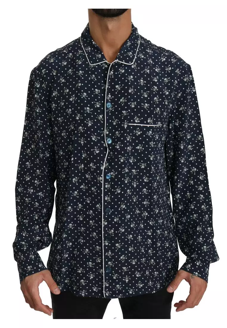 Buy Dolce & Gabbana Silk Skull Print Shirt TSH4014 Men Online | ZALORA ...
