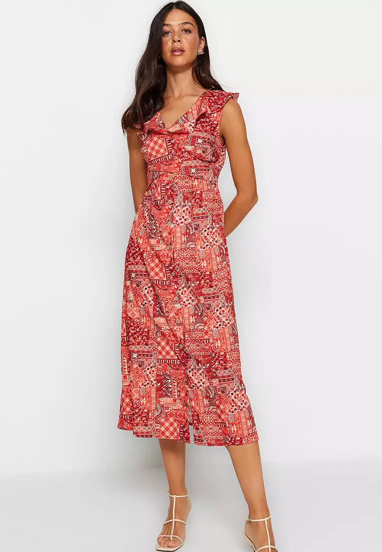 Buy Trendyol Double Breasted Collar Poplin Dress Online Zalora Malaysia