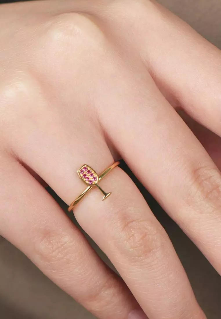Buy Foundry Vermeil Pave Wine Ring 2026 Online | ZALORA Philippines