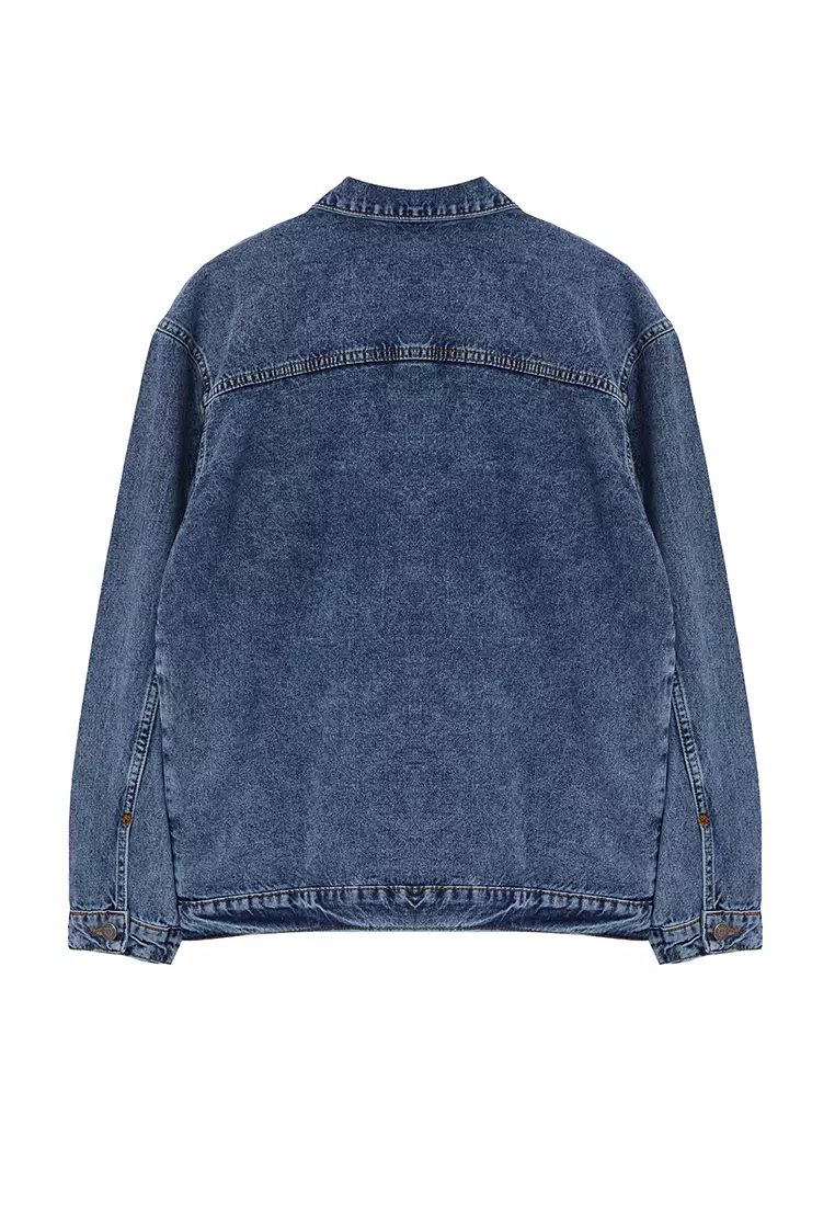 Trendyol Light Blue Regular Light Blue Oversized Denim Jeans Jacket ...