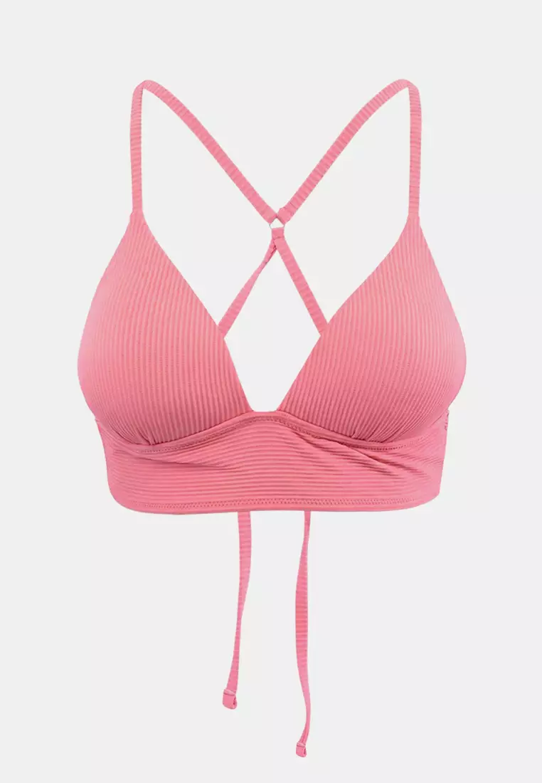 Buy Trendyol Pink Textured Triangle Push Up Bikini Top Tbess21Bu1 2026 ...