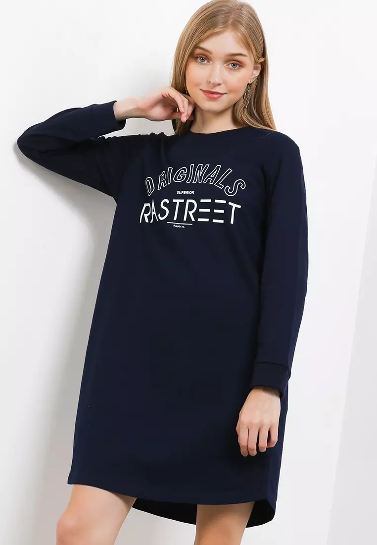 Jual RA Street RA Street Dress Wanita Lengan Panjang Nectari Warna Navy ...
