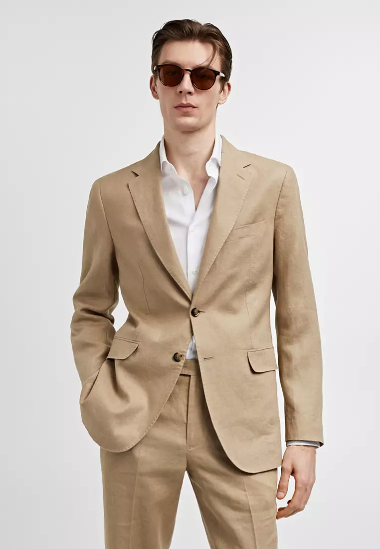 MANGO Man 100% Linen Slim-Fit Suit Jacket 2024 | Buy MANGO Man Online ...