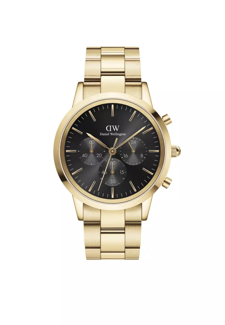 Buy Daniel Wellington Iconic Chronograph 42mm Link Gold Onyx DW watches ...