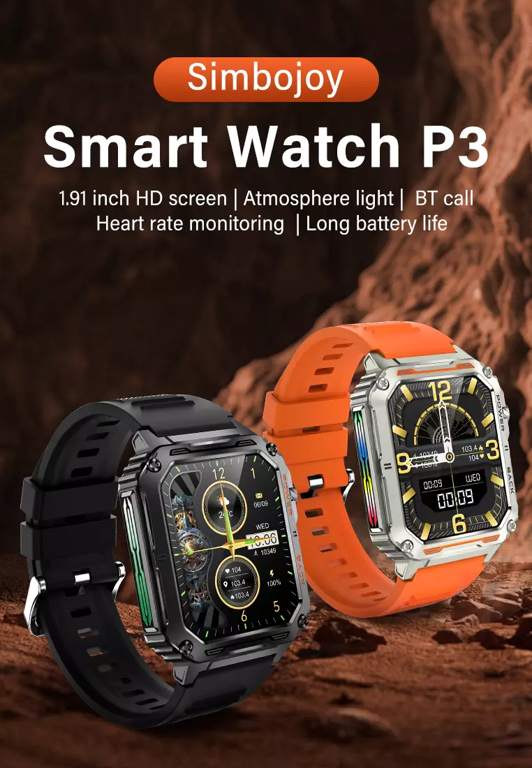 Jual Simbojoy Smart Watch P3 Anti-scratch Jam Running Pria Pace 100 ...