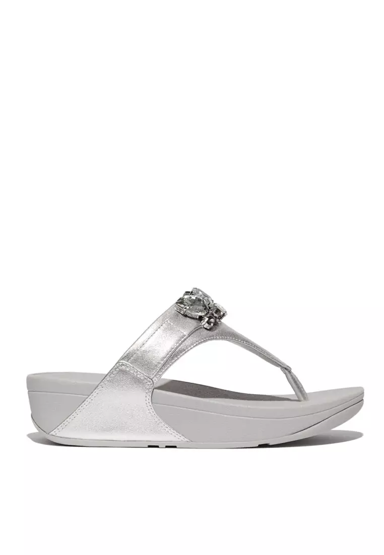 Buy Fitflop FitFlopLULU Jewel-Deluxe Metallic-Leather Toe-Post Sandals ...