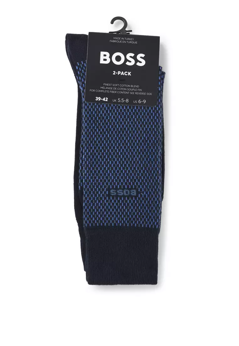 Buy BOSS Regular Length Logo Crew Socks 2 Pack - BOSS Mainline Online ...