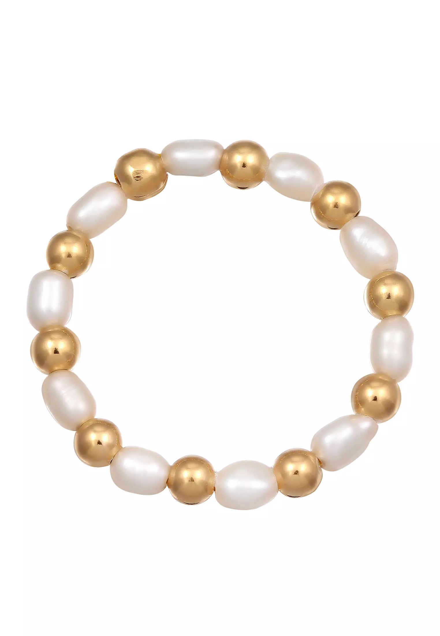 Buy ELLI GERMANY Freshwater Pearl Beaded Ring – Gold-Plated Silver 2026 ...