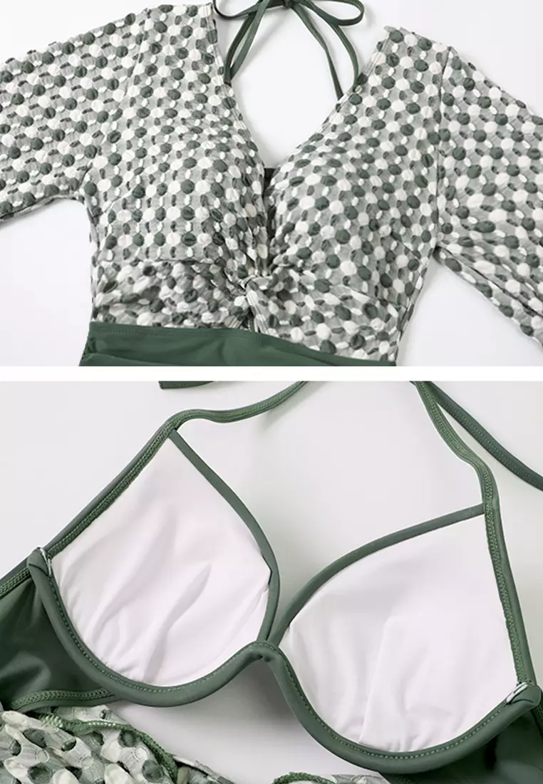 A-IN GIRLS Elegant Checkered Panel One Piece Swimsuit 2024 | Buy A-IN ...