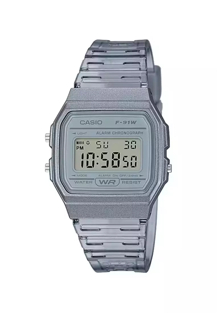 Buy Casio Kids Digital Watch F-91WS-8 Grey semi-transparent Resin Band ...
