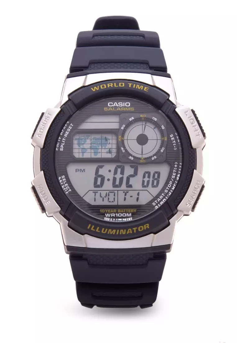 Jual Casio Casio Jam Tangan Pria - Blue Silver - Silicon - AE-1000W-2AVDF Original 2024 | ZALORA ...