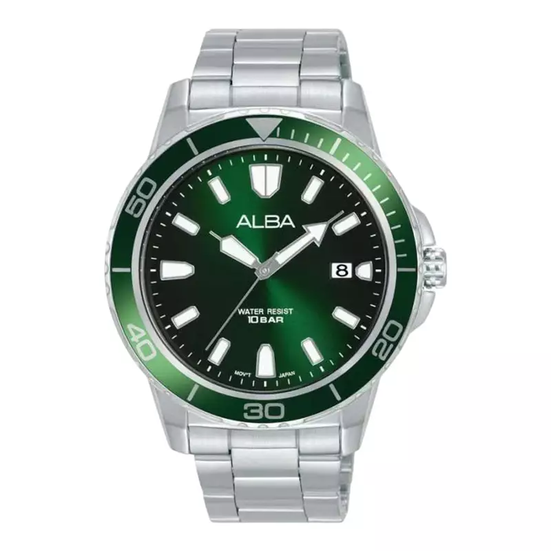 Jual Alba Jam Tangan Pria Alba AS9U09X1 Men Green Dial Stainless Steel ...