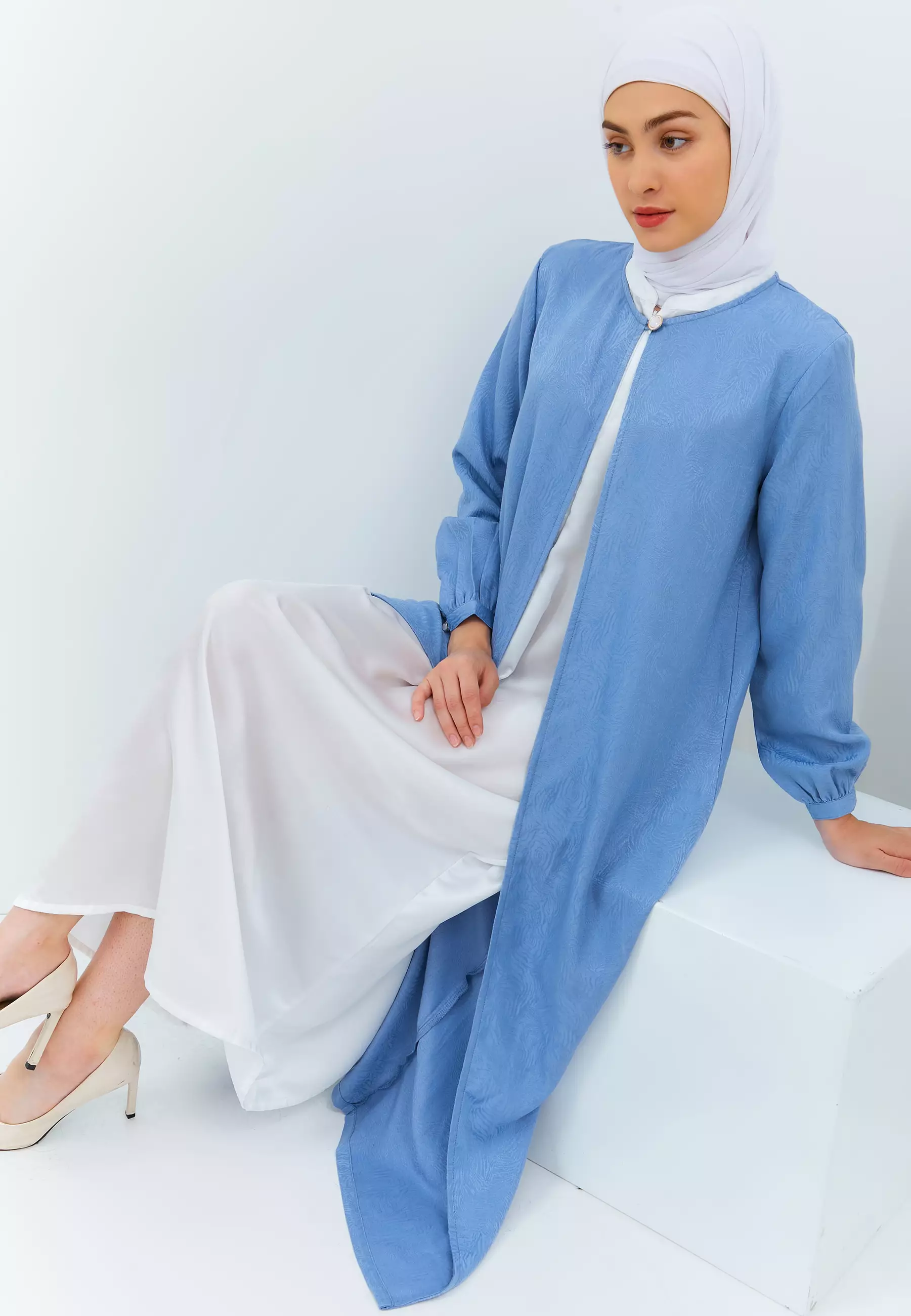 Jual Geela Geela X Nesa Aqila - Farrah Two Set Dress Blue (G.4231 ...