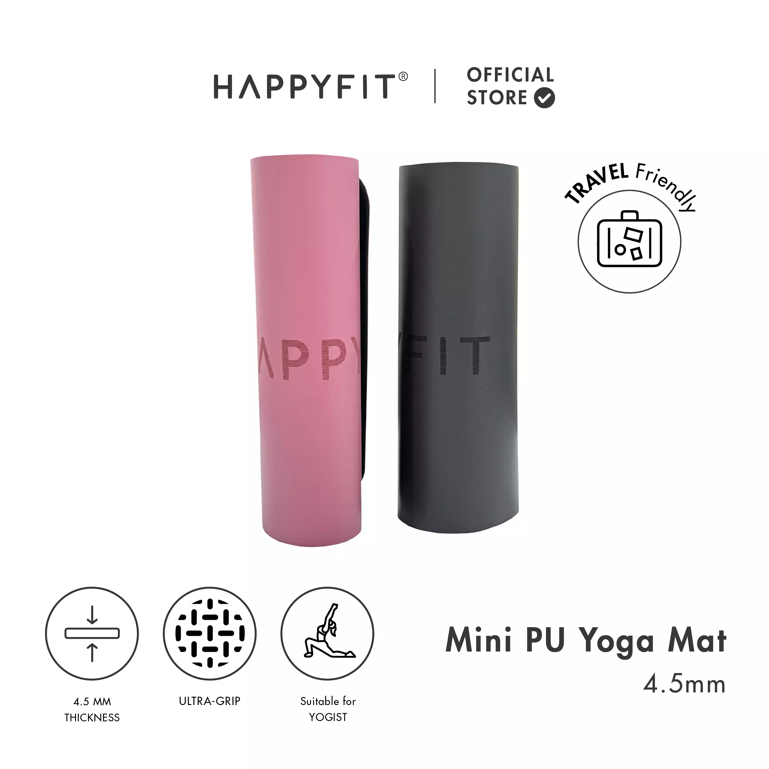 Jual Happyfit HAPPYFIT Mini PU Premium Yoga Mat Berry Original 2026 ...