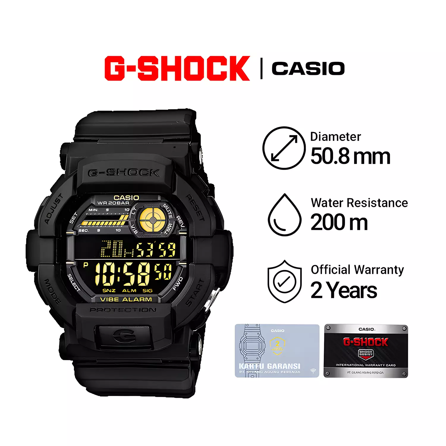 Jual G-shock Casio G-Shock - Jam Tangan Digital Pria - Black Resin Case & Band - GD-350-1B ...