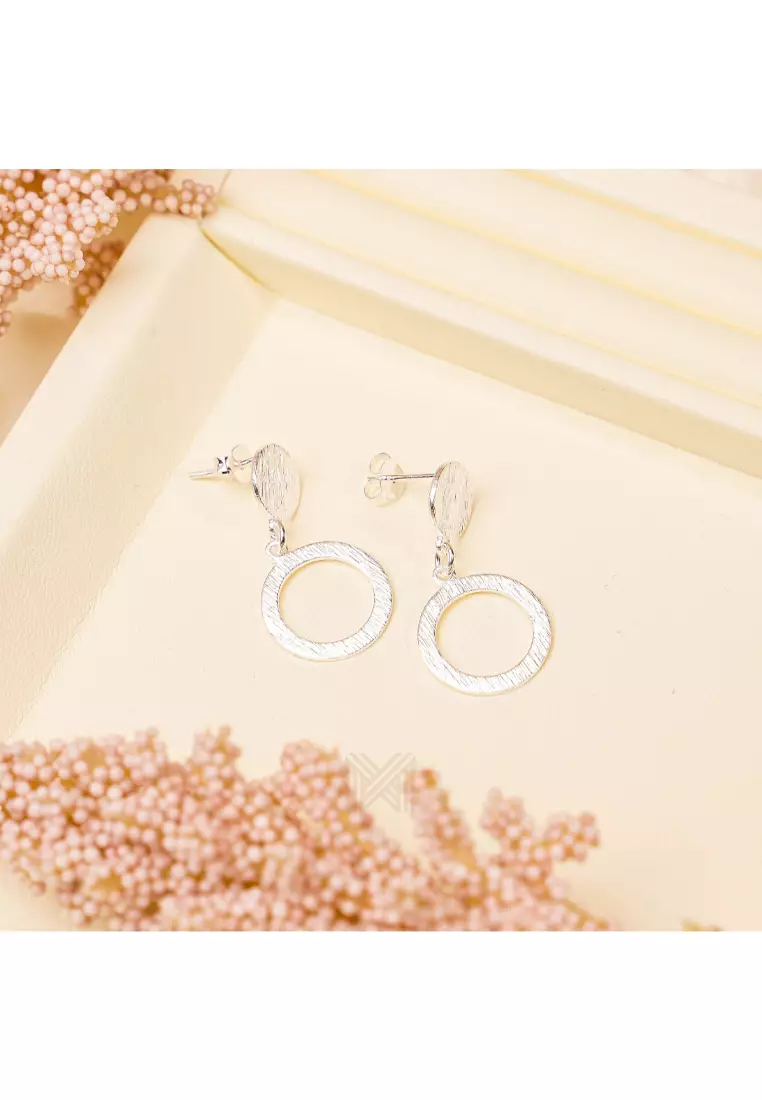 Millenne Minimal Matt Circle Silver Stud Earrings with 925 Sterling ...