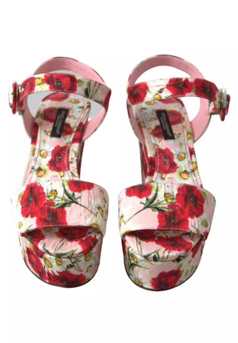 線上選購 Dolce And Gabbana Dolce And Gabbana Multicolor Floral Print Wedges