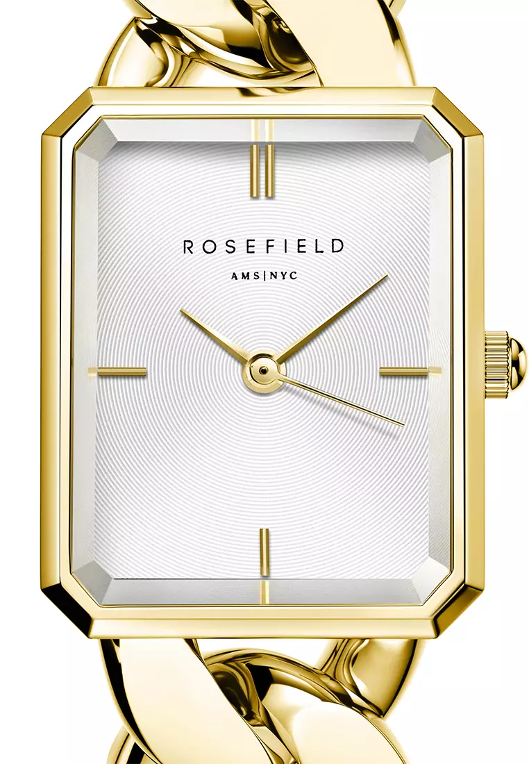 Buy Rosefield The Octagon XS Chain Watch Studio Edition White Gold ...