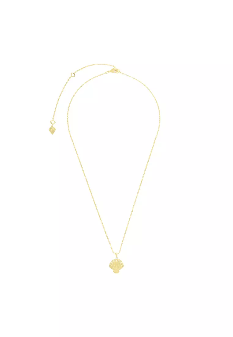 Buy Wanderlust + Co Sundaze Shell Locket Gold Necklace Online | ZALORA ...