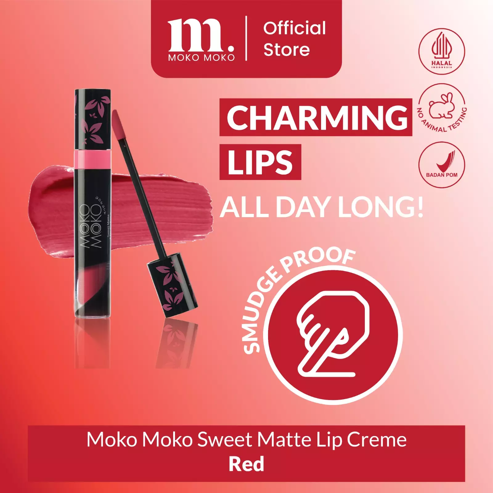 Jual MOKO-MOKO Moko Moko Sweet Matte Lip Creme - Red Original 2024 ...